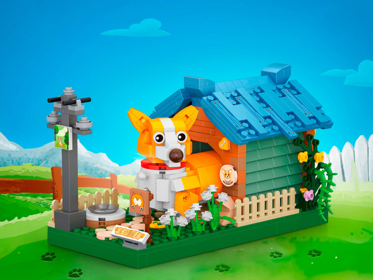 Конструктор LOZ 1256_MK Корги в домике - купить в Сети магазинов конструкторов Мир Кубиков, Москва