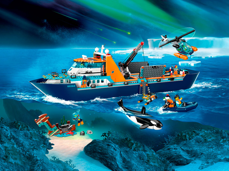 Конструктор LEGO City (Сити) 60368 Корабль «Исследователь Арктики» - купить в Сети магазинов ...